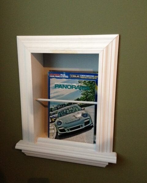 Wooden Bathroom Magazine Racks | Custom Wood In-Wall Holders